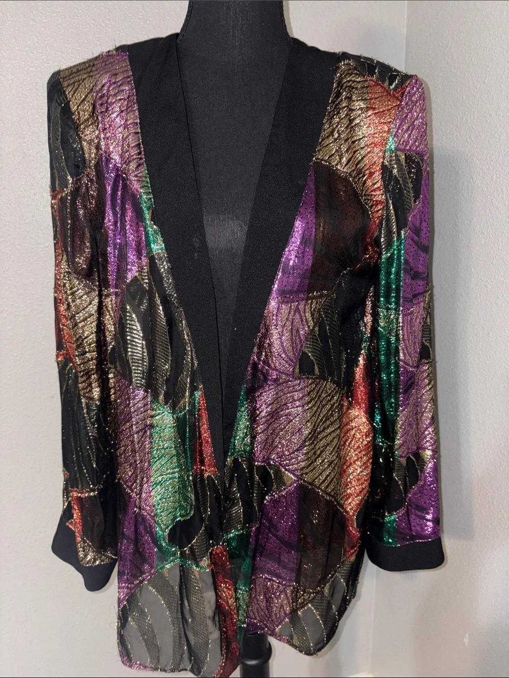 Jackets & Coats | Vintage 7s80s Metallic Lame Jacket Sz 12 Lg | Poshmark